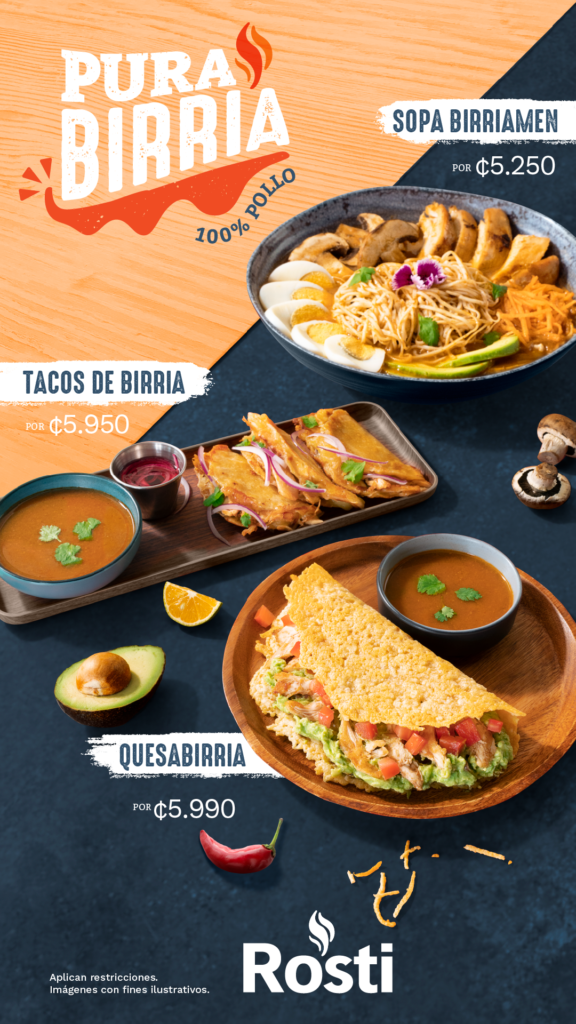Rosti continúa innovando con tres nuevos platillos a base de birria 100 ...